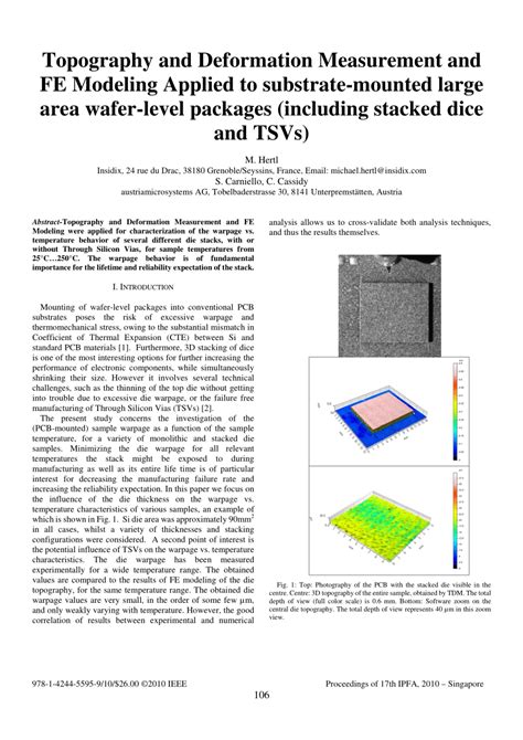 PDF Topography And Deformation Measurement And FE Modeling Applied To