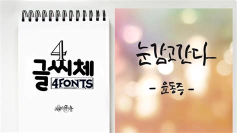 22 눈 감고 간다 윤동주 시 4가지 캘리그래피 글씨체로 쓰다 Korean Brushpen Calligraphy