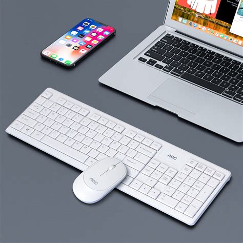 Aoc无线静音键盘鼠标套装办公游戏台式电脑笔记本通用轻薄防溅水 虎窝淘