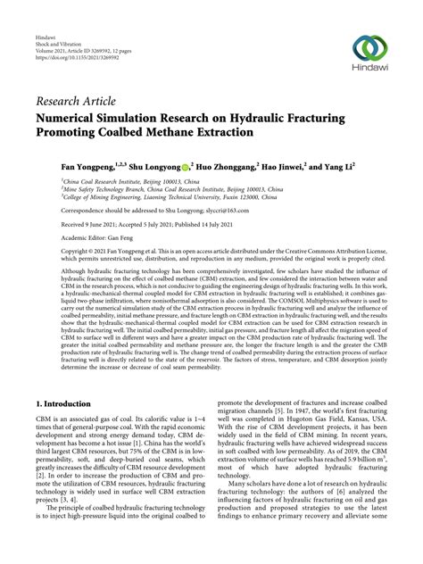 Pdf Numerical Simulation Research On Hydraulic Fracturing Promoting