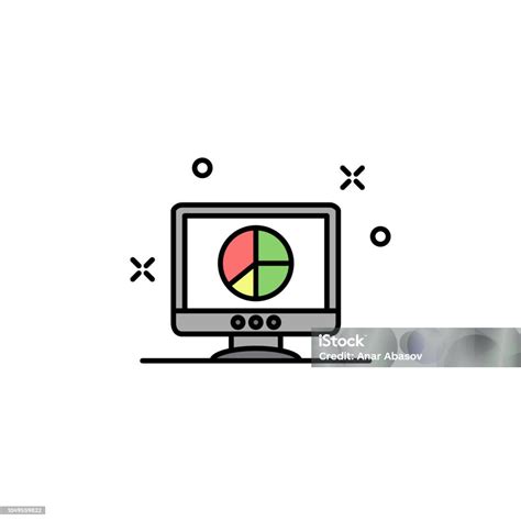 電腦圓形圖著色圖示移動概念和 Web 應用程式的彩色業務圖表圖示元素彩色電腦圓形圖圖示可用於 Web 和移動向量圖形及更多互聯網圖片 Istock