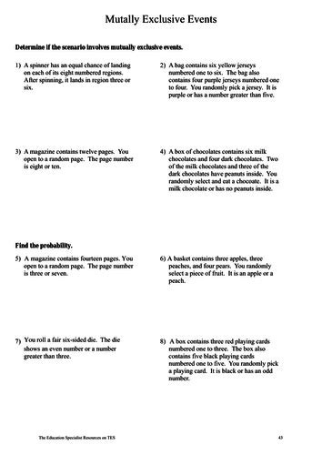 Gcse Maths Worksheet Mutually Exclusive Events Teaching Resources