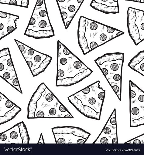 Pizza Pattern Royalty Free Vector Image Vectorstock