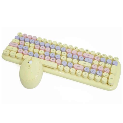 Phandco Pc Depot Mofii Candy Xr Wireless Keyboard Mouse Combo Lemon Yellow