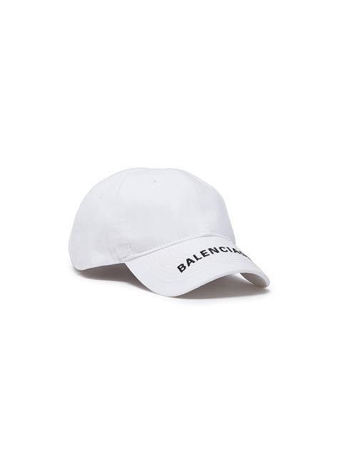 Lyst Balenciaga Logo Embroidered Cotton Cap In White For Men Save