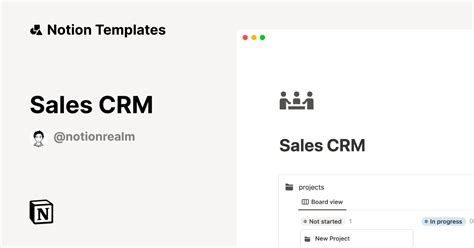 Sales Crm Template By Notionrealm Notion Marketplace