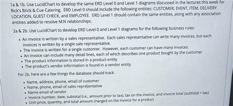 Solved A B Use LucidChart To Develop The Same ERD Chegg Com