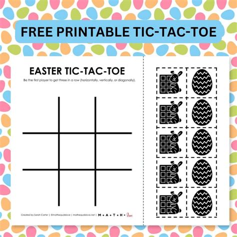 Easter Tic Tac Toe Game Printable Math Love