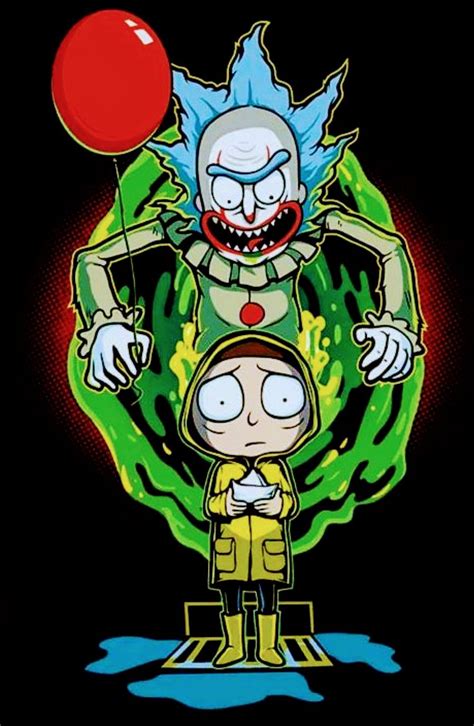 Rick And Morty X Pennywise Papeis De Parede Psicodelicos Wallpaper