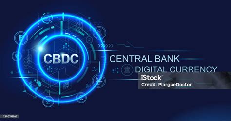 Cbdc 중앙 은행 디지털 통화 배너 로고 비즈니스 기술 금융 블록 체인 교환 돈 및 디지털 자산 미래 벡터 방문 페이지 개념