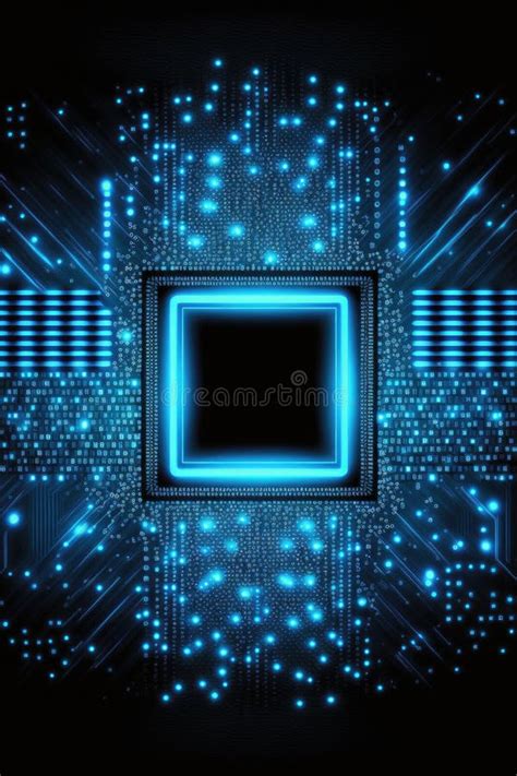 Digital Technology Connectivity Background Digital Data Square Blue Turquoise Pattern With