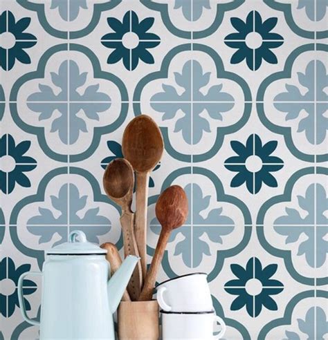 DIY Stenciled Backsplash LeCultivateur Backsplash Patterned