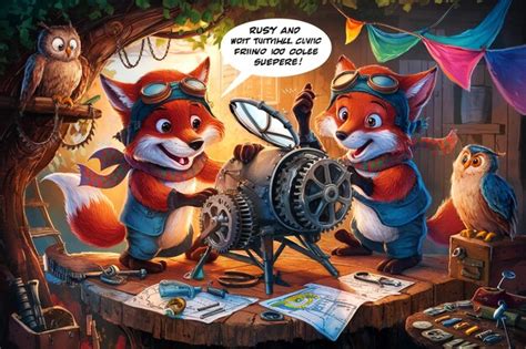 A Cartoon Of A Fox And The Engine That Says Quot Rabbit Quot Premium