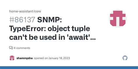 Snmp Typeerror Object Tuple Cant Be Used In Await Expression