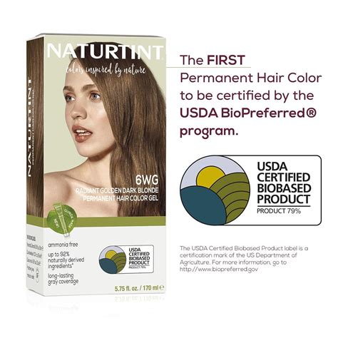 Naturtint Tinte Permanente Para El Cabello Wg Rubio Dorado Oscuro Radiante Paquete De Sin