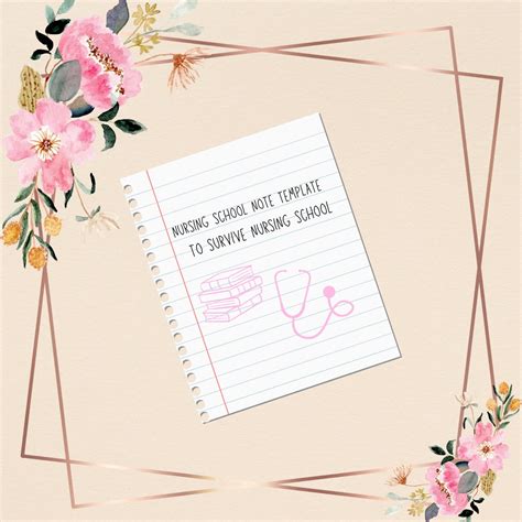 Printable Nursing School Note Template Digital Download Etsy