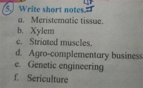 5 Write Short Notes I Filo