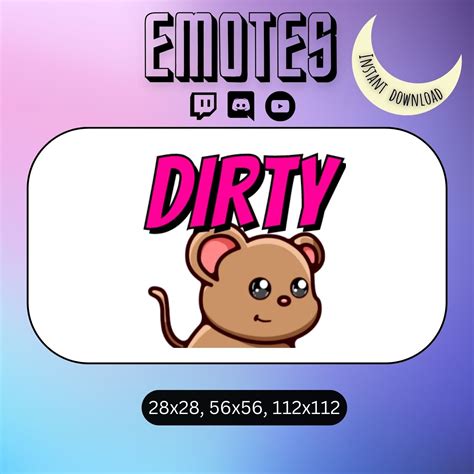 Dirty Mouse Emote Twitch Discord Kick Youtube Etsy