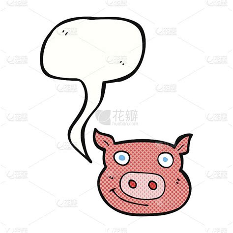 卡通猪的脸带有说话泡泡