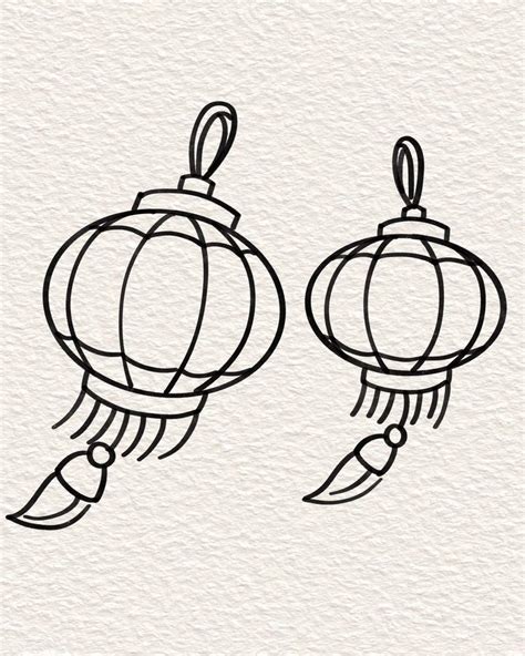 一串灯笼简笔画 大全打印版（推荐18张） 简笔画图片大全