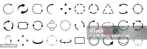 Set Rotation Arrows Set Around View Sign Icons With Around Arrows To
