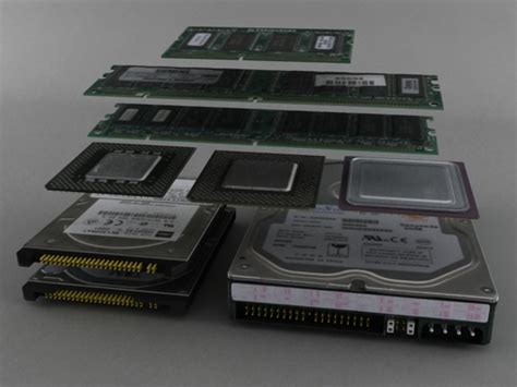3d Old Computer Components Model