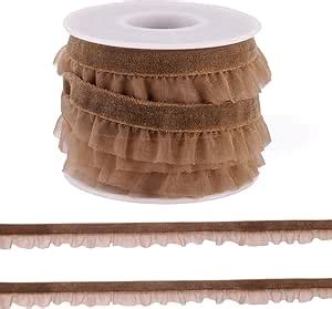 Kissitty 5 Yards Elastic Velvet Organza Ribbon Single Side