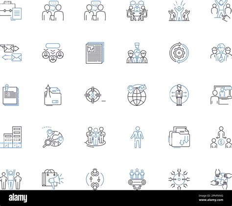 Mtary Enterprise Line Icons Collection Innovation Leadership Growth