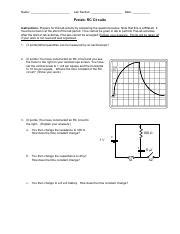 Prelab 5 Pdf Name Lab Section Date Prelab RC Circuits Instructions Prepare For This Lab