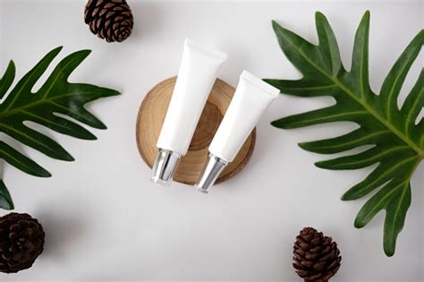 천연 화장품 크림 혈 청 스킨케어 빈 병 잎 나물 나무 포장 바이오 유기 Productbeauty 및 스파 개념입니다 개념에 대한 스톡 사진 및 기타 이미지 Istock