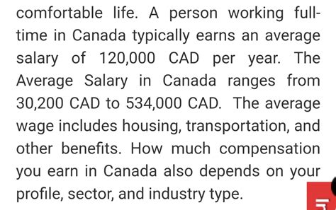 Average Canadian Salary According To An Immigration Support Service