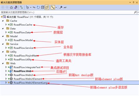 Roadflow6源代码项目结构说明 Aspnet Core6 Element Plus Vue前后端分离工作流引擎低代码快速开发平台