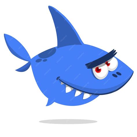 Premium Vector Cartoon Shark On White Background