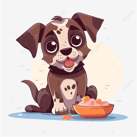 狗吃 向量 貼紙剪貼畫快樂卡通小狗坐在一碗食物旁邊 貼紙 剪貼畫向量圖案素材免費下載，png，eps和ai素材下載 Pngtree