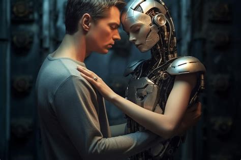 Premium Ai Image Love Relationship Between A Human And A Robot The