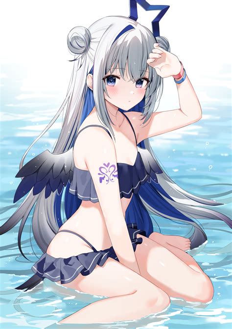 Yon Letter Amane Kanata Amane Kanata Work Hololive Highres Girl Arm Up Bare Arms