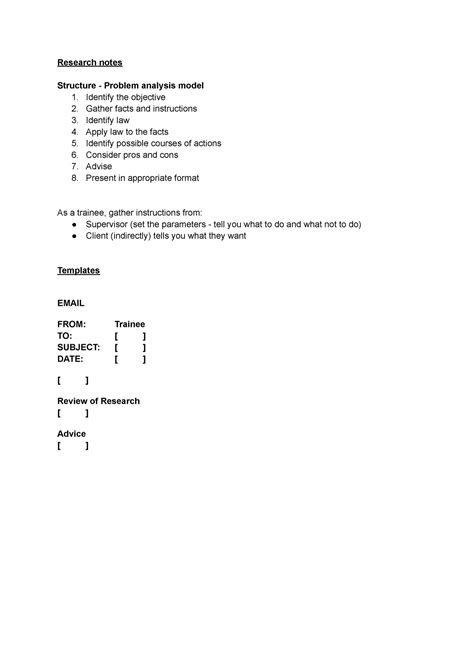 IPP Research Checklist Research Notes Structure Problem Analysis Model 1 Identify The