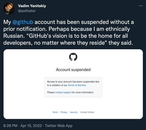 GitHub正在封禁部分俄罗斯开发者账号受制裁实体前员工也被误伤 腾讯云开发者社区 腾讯云