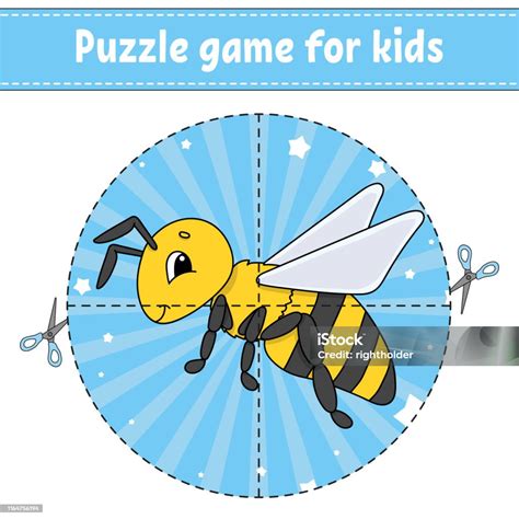 아이들을위한 퍼즐 게임 교육 개발 워크 시트 아이들을위한 게임을 학습 활동 페이지 유아용 유치원 수수께끼 귀여운 만화 스타일의 간단한 평면 고립 벡터 일러스트 자르기에 대한