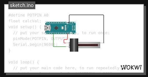 potentiometer and analog wokwi esp32 stm32 arduino simulator