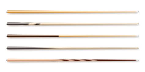 흰색 배경에 고립 된 다양한 나무 당구 단서 스누커 스포츠 장비 빈티지 풀 큐 활동적인 레크리에이션 및 엔터테인먼트 벡터 일러스트레이션 0명에 대한 스톡 벡터 아트 및 기타