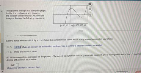 The Graph To The Right Is A Complete Graph That Is It Is Continuous And Displays The Fun Algebra