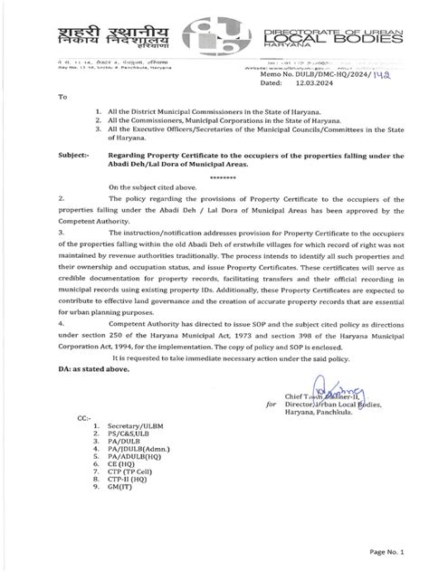 Circular Property Certificate Lal Dora Pdf