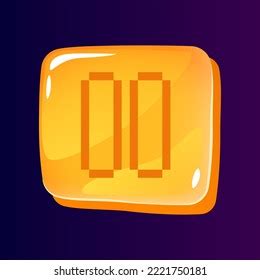 Pause Glossy Ui Button Pixelated Icon Stock Vector Royalty Free