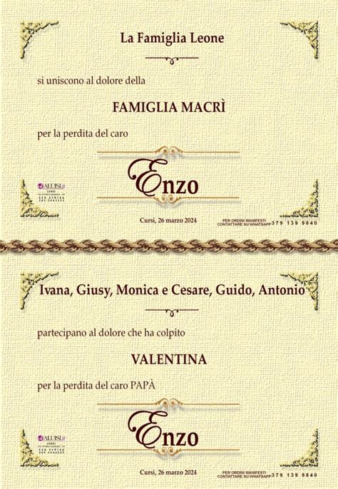 Enzo Macrì Cursi Aluisi Agenzia Funebre Lecce