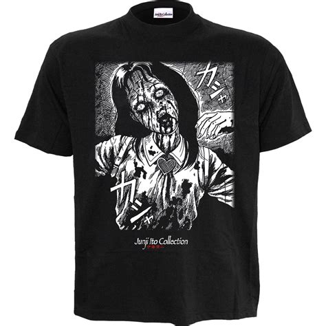 Junji Ito Bleeding Front Print T Shirt Black Spiral Usa