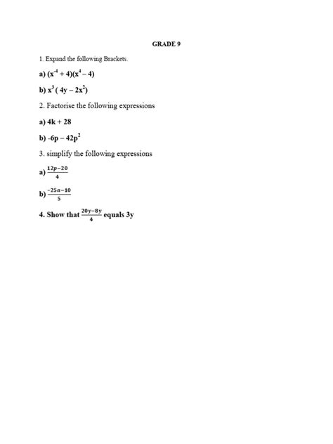 Factorising And Simplifying 721803753 1 Pdf