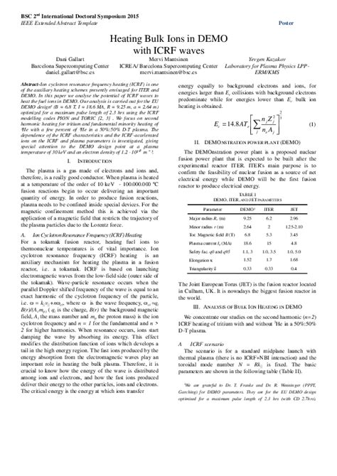 Pdf Heating Bulk Ions In Demo With Icrf Waves