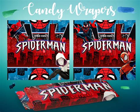 Spider Man Into The Spider Verse Candy Bar Wrapper Amazing Designs Us