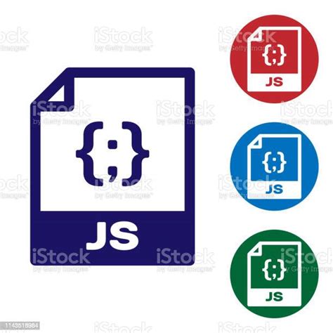 블루 Js 파일 문서 아이콘입니다 다운로드 Js 버튼 아이콘 흰색 배경에 고립 Js 파일 기호입니다 원 버튼의 색상 아이콘을